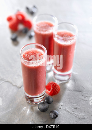 Blueberry and raspberry smoothies Stock Photo - Alamy