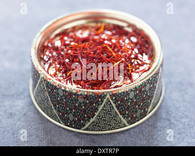 Iranian box of saffron Stock Photo - Alamy