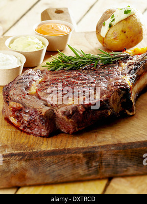 Grilled beef chop Stock Photo - Alamy