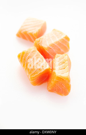Cut Salmon pieces Stock Photo - Alamy