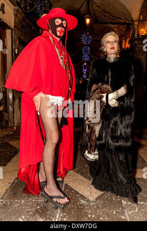 Masked revellers at the Venice Carnival in Italy Stock Photo - Alamy