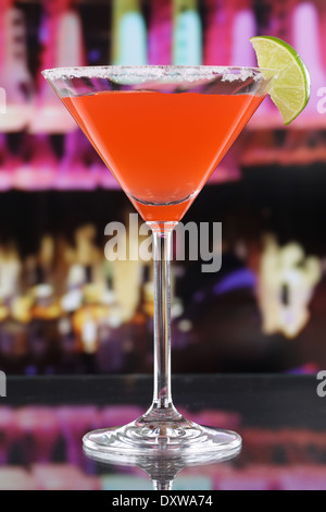 a glass of cocktail on the bar Stock Photo - Alamy