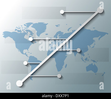 illustration of infographic with lines and world map Stock Photo - Alamy