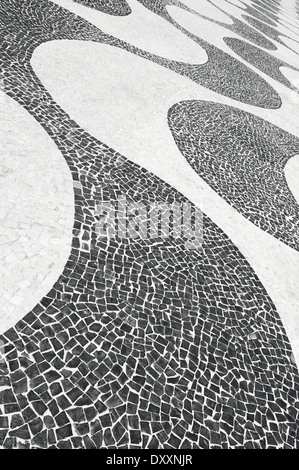 Iconic tile sidewalk design at Copacabana Beach Rio de Janeiro Brazil ...