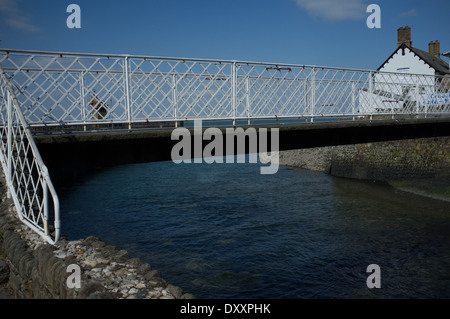 Footbridge Over The River Lyn at Lynmouth North Devon England Stock ...