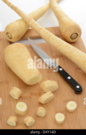 Parsnips with old knife Stock Photo - Alamy