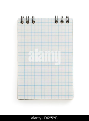 Checked white notebook Stock Photo - Alamy