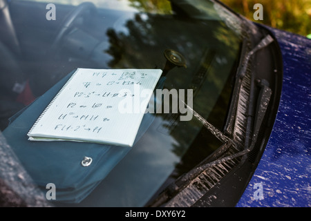Co-driver rally note copybook Stock Photo - Alamy