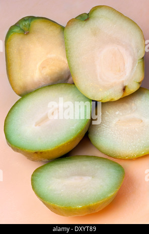 Chayote - a succulent green pear-shaped tropical fruit which resembles ...