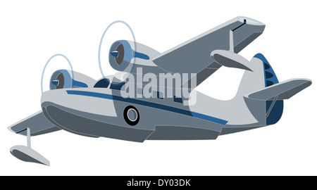 cartoon retro seaplane Stock Photo - Alamy