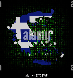 Greece map flag on hex code illustration Stock Photo - Alamy