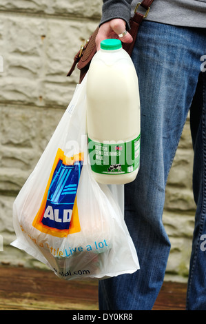 Aldi Four Pint Milk Stock Photo - Alamy