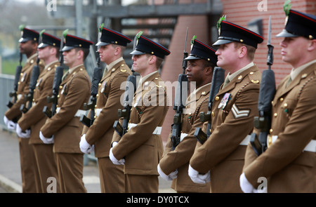 Soldiers from the British Army's 2 Mercian Regiment awaits the arrival ...
