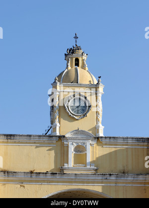 The Arco de Santa Catalina clock tower in Antigua, Guatemala in Central ...
