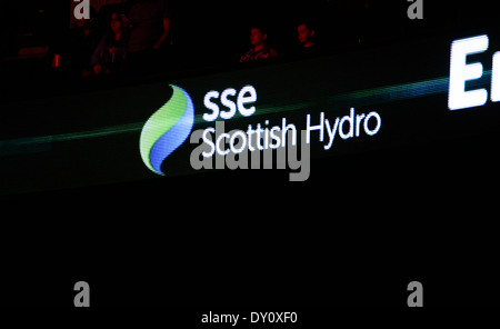 Internal scrolling sign SSE Hydro Glasgow Stock Photo - Alamy