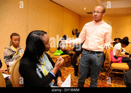 Jaylen Bledsoe, speaks at the National Society of Black Engineers ...