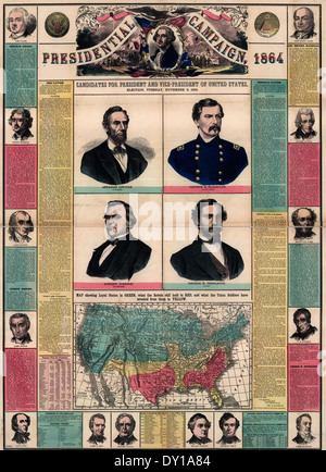 1864 USA Presidential Election Campaign banner - Abraham Lincoln and ...