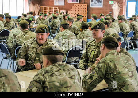 Soldiers sit around tables in a barracks mess Stock Photo - Alamy