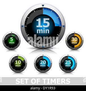 Set of bright timers in different color Stock Photo - Alamy