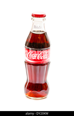 small bottle of cola soda isolated on a white background coca cola ...