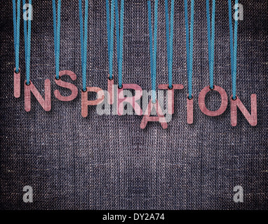 Letters hanging strings Stock Photo - Alamy