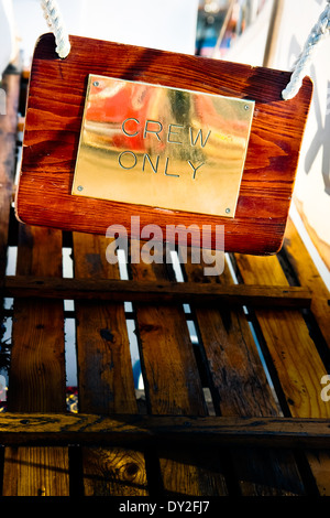 Crew Only sign Stock Photo - Alamy