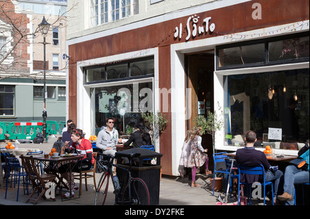 Al Santo Cafe on Vanston Place in Fulham SW6 - London UK Stock Photo ...