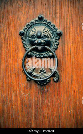 Old door of traditional Beijing architecture with decorations Stock ...