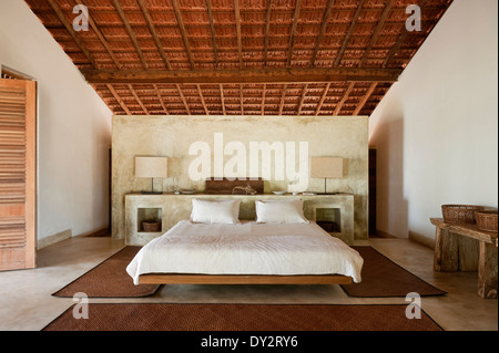 Beamed bedroom of Goan beach house, India Stock Photo - Alamy
