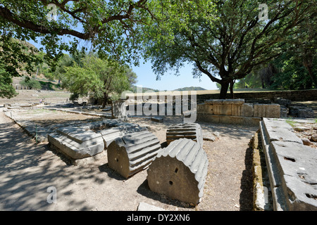 Ruins Echo Stoa or Portico votive statue bases dating from 4th century ...