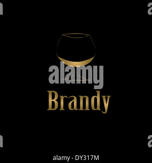 brandy glass design menu background. Vector Stock Photo - Alamy