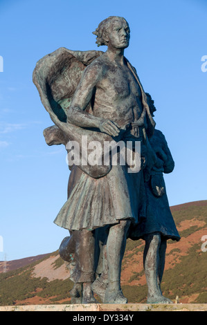 The Emigrants statue, Helmsdale, Sutherland, Scotland, UK, Europe Stock ...
