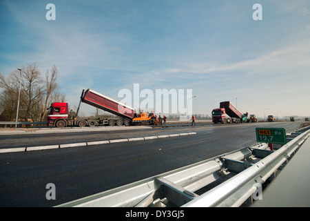 Renewal works road N61 including construction of bicycle tunnel Stock ...
