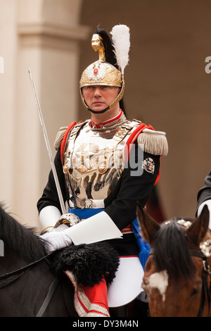 Italian presidential mounted Cuirassier cavalry Stock Photo - Alamy