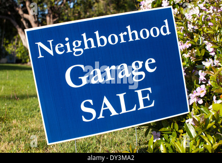 Neighborhood Garage Sale sign Stock Photo - Alamy