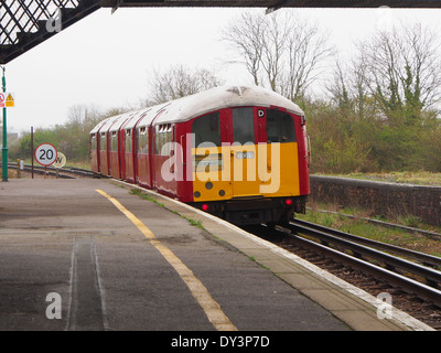 An Island line train at Brading station on the Isle of Wight, The ...