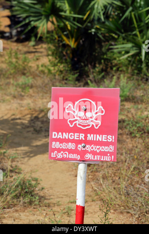 warning signs for Danger "Mines Stock Photo - Alamy