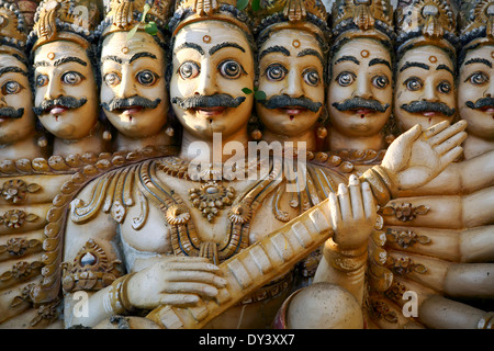 Koneswaram Hindu temple gopuram deity with multiple heads and arms ...