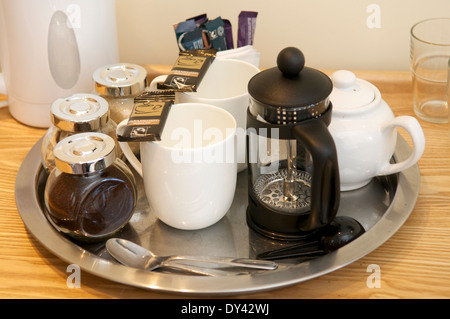 Tea and coffee tray in a hotel room, UK Stock Photo: 36106888 - Alamy