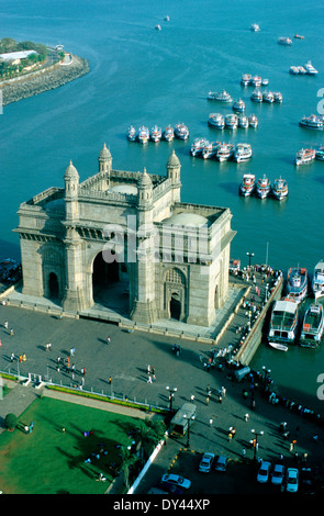 India. Raj old colonial architecture with modern luxury building in ...