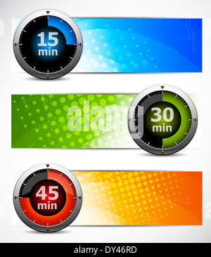 Timer icon set. Orange stopwatch Stock Photo - Alamy