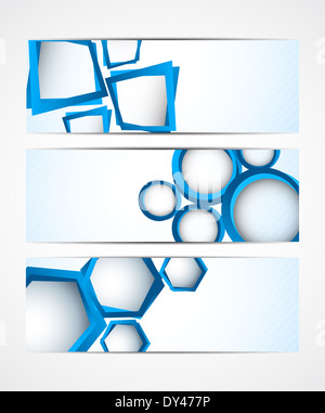 Set of banners with 3d element Stock Photo - Alamy
