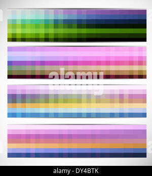 Set of pixelated banners. Abstract illustration Stock Photo - Alamy