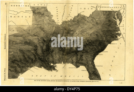 Map of the Southern States, showing the relative proportion of slaves ...