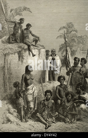 King Kamehameha I and a group of Hawaiian warriors in 1815 Stock Photo ...