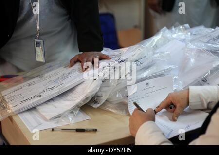 Election workers count ballots following parliamentary elections in ...