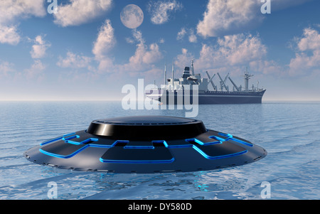 An Unidentified Submerged Object (USO) Surfacing Above Ocean Waters ...