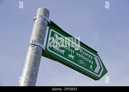 Restricted Byway sign; No motor vehicles Stock Photo - Alamy
