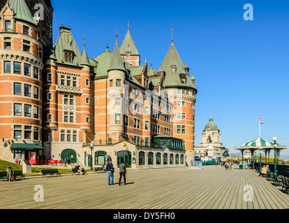 Dufferin Terrace, promenade and boardwalk, along Chateau Frontenac and ...