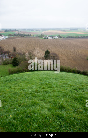 A view of the Lion's mound and the museum of the battle of Waterloo ...